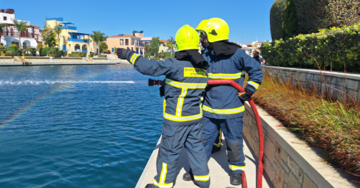 Limassol Marina - Joint fire response training exercise